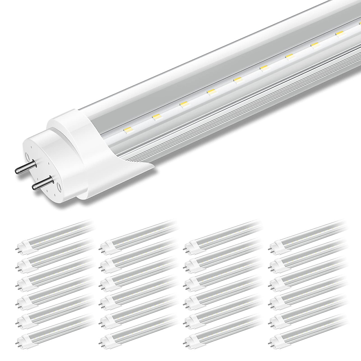 Marxlait 24 Pack T8 LED Bulbs 4FT, 6000K Daylight, 40W Equivalent, Ballast Bypass, Dual Ended Type B Light Tube, LED Fluorescent Tube Replacement T8 T12, Non-dimmable