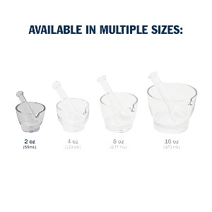 Apothecary Products Mortar and Pestle Bowl, Mixer and Grinder for Medicine, Glass (2 oz)