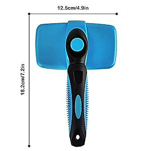 Dog and Cat Self Cleaning Slicker Brush & Pet Hair Removal Gloves for Cats and Dogs - Great for Deshedding/Grooming - Perfect for Long and Short Pet Hair - Great for Pets With Sensitive Skin