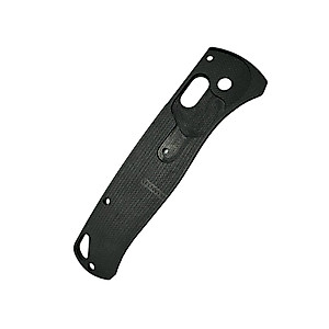 August Engineering Classic Scales For Benchmade Bugout Folding Knife 535 Precision Machined 6061 Aluminum Anodized Finish Yellow Ultem Black G10 (G10 Smooth Black) Knife Not Included