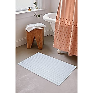 THE BEER VALLEY Cotton Towel Bath Mat Set of 2 21x34 Inches White - Highly Absorbent Anti Slip Floor Towel Mat - Machine Washable Hotel & Spa Quality Mats