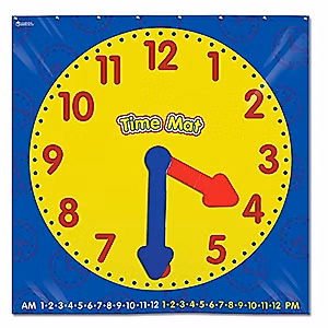 Learning Resources Time Activity Mat, Homeschool, Learning Clock, Classroom Activity, Ages 5+