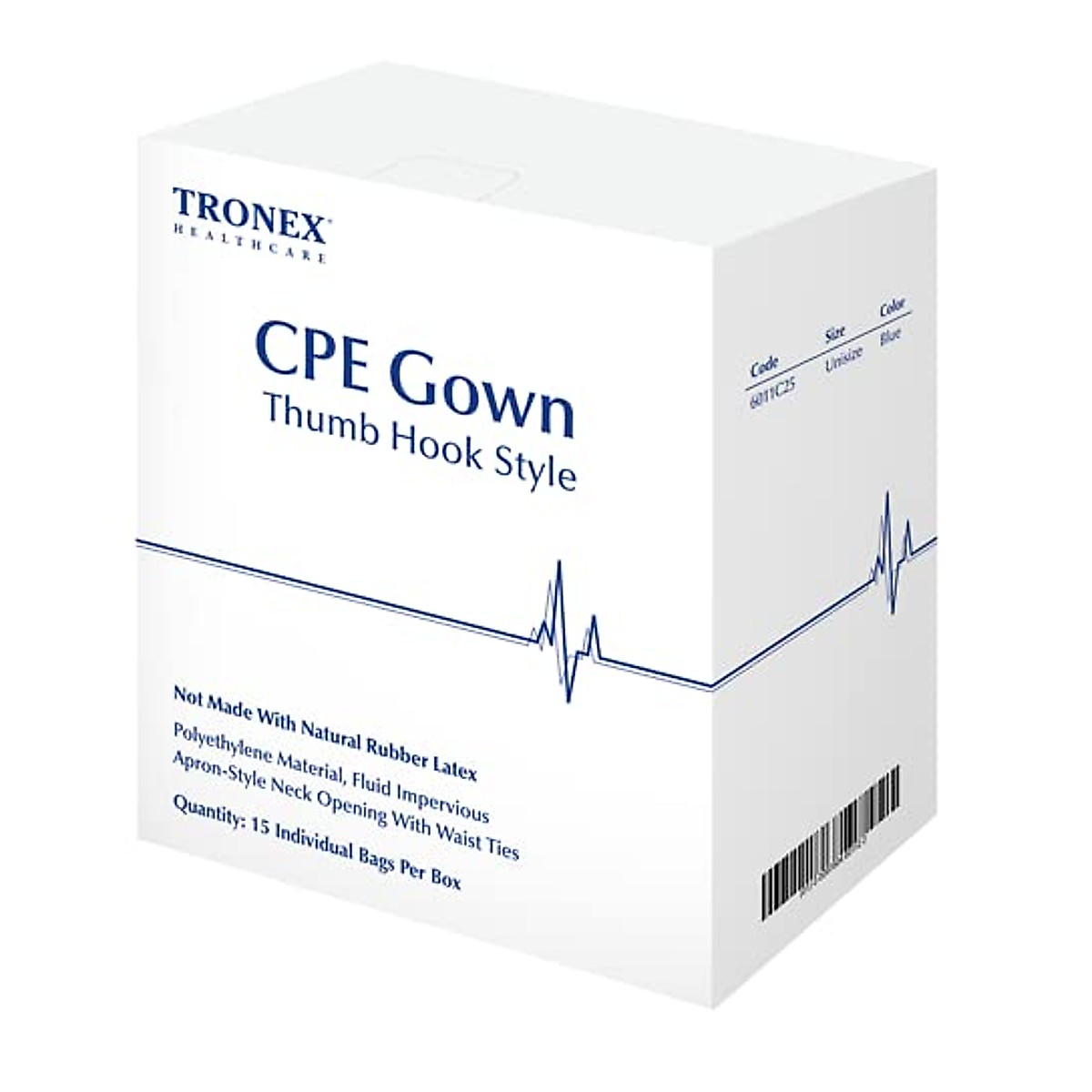 75-Pack Tronex Fluid-Impervious Blue Isolation Gowns With Impervious Film & Thumb Hooks (Unisize)