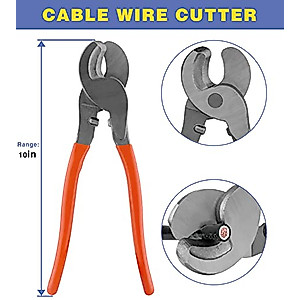 haisstronica Battery Cable Lug Crimping Tools with Wire Cutter-Wire Crimping Tool,AWG 10 8 6 4 2 1,Battery Terminal Crimper for Heavy Duty Wire Lugs,Battery Terminal,Copper Lugs Terminal (ORANGE)