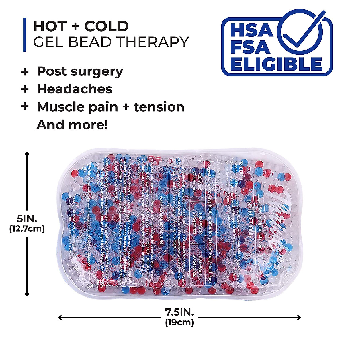 Thrive Reusable Gel Ice Pack for Injuries (2-Pack), FSA and HSA Approved, Flexible Hot and Cold Compress for Knees, Ankles, Arms, and Back