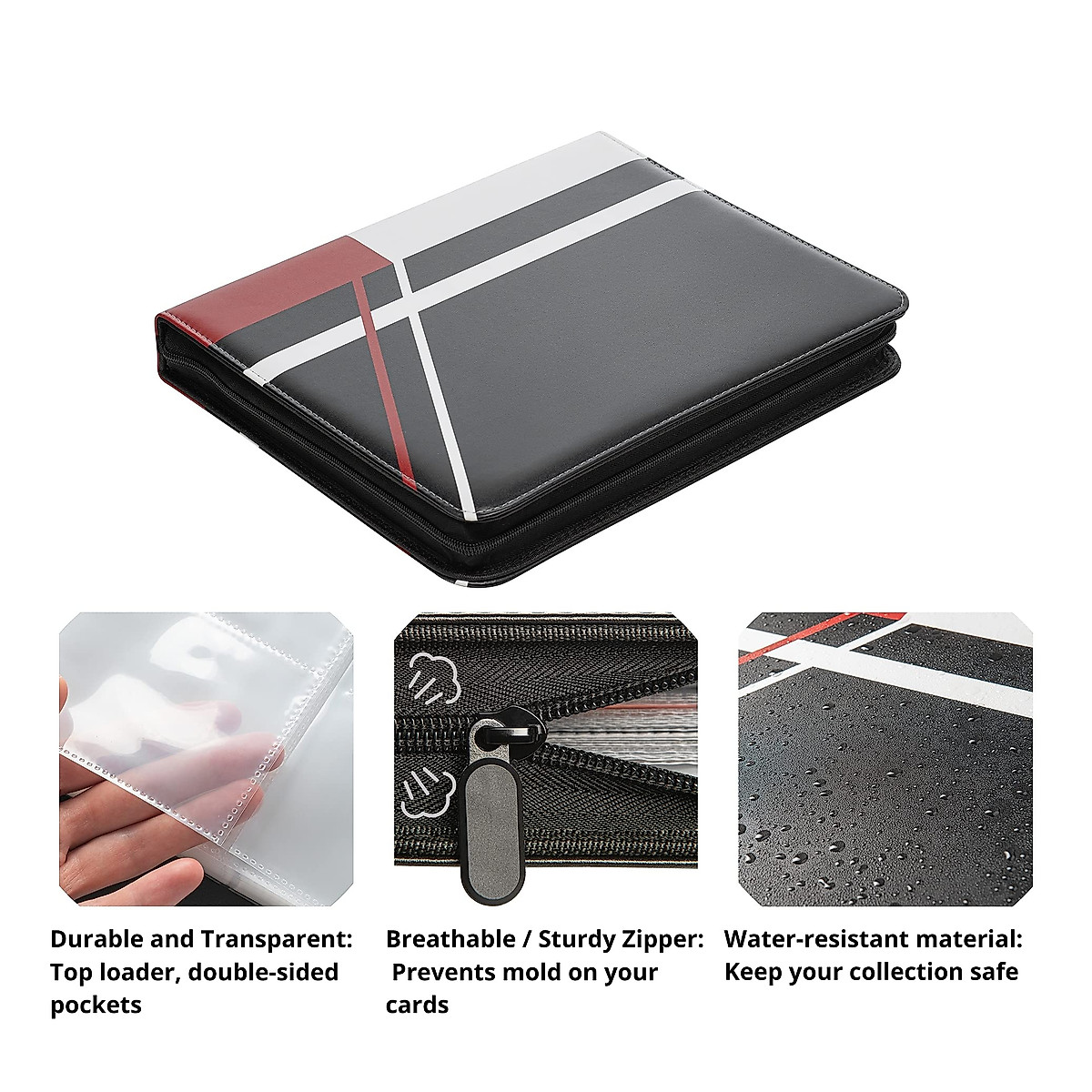 BFX Trading Card Binder, Carrying Case Album, Kpop Photocard Holder Book, 3-Ring Binder with 720 Top Loaders Sleeves for MTG, TCG, Football, Baseball Cards, other collector or Polaroid cards, 9 Pocket