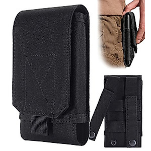 Urvoix Black Army Camo Molle Bag for Mobile Phone Belt Pouch Holster Cover Case Size L