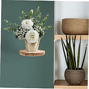 HOMSFOU 2pcs Wall Mount Bookshelf Wood Decor Wall Hooks Decorative Wall Mounted Bookshelves Wood Trim Wood Bookshelf Round Bookshelf Wall Decor Holder Wall Shelf Wooden Rack Television 15c