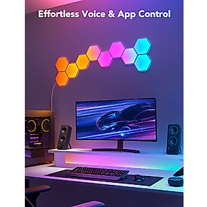 Govee Glide Hexa Light Panels, RGBIC LED Hexagon Wall Lights, Wi-Fi Smart Home Decor Creative Lights with Music Sync, Works with Alexa Google Assistant for Living Room, Bedroom, Gaming Rooms,10 Pack