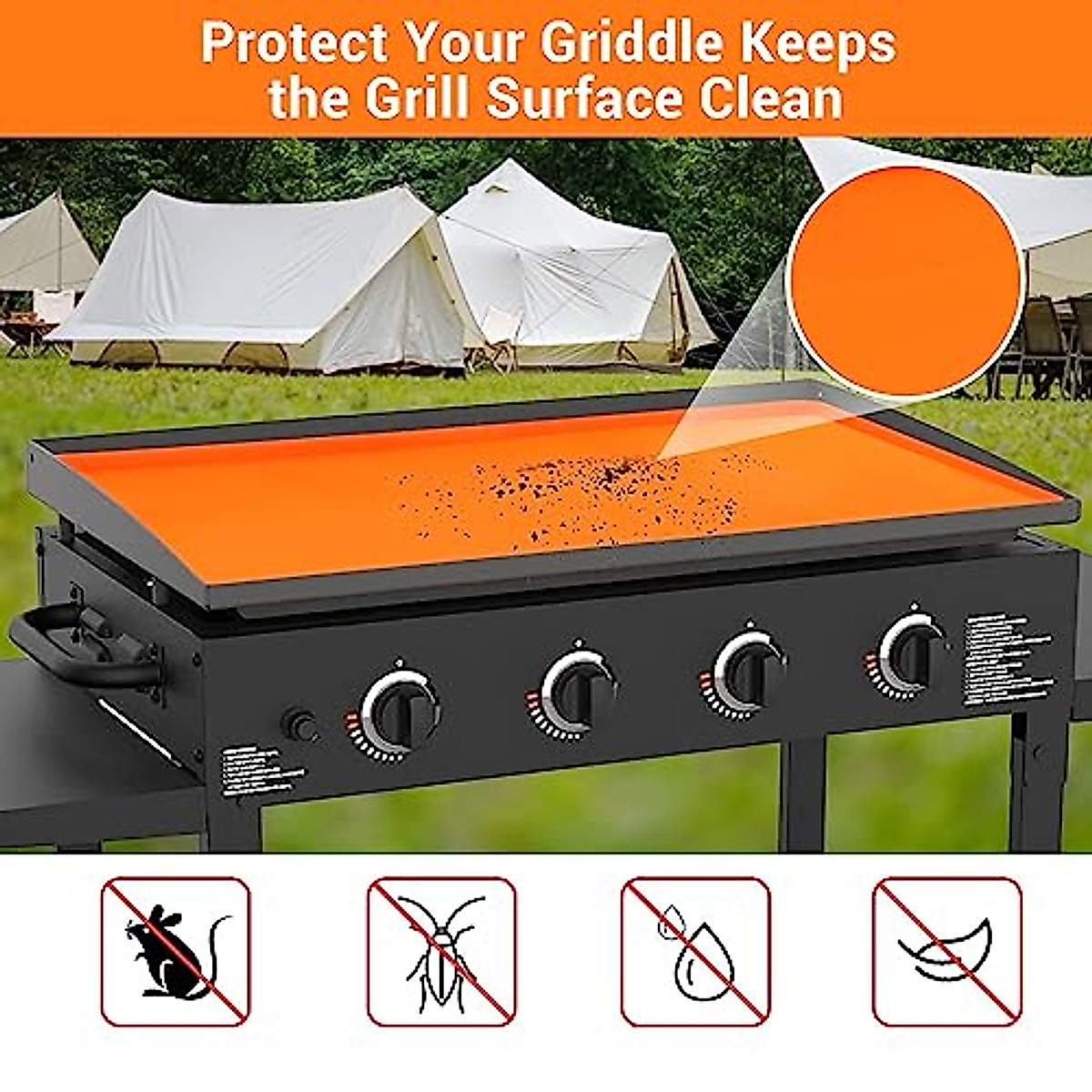 FAWAIKTU Griddle Buddy Grill Mat for Blackstone Griddle Cover, Heavy Duty Food Grade Silicone Griddle Mat Cover, Griddle Mat for All Season BBQ Grill Mat Protection,Fathers Day Dad Gifts (36 in)