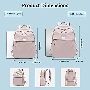 GOLF SUPAGS Womens Laptop Backpack with Separate Laptop Compartment Water Resistant Computer Backpacks Fits 14 Inch Notebook Travel Work College Bags (14-Inch, Pink)