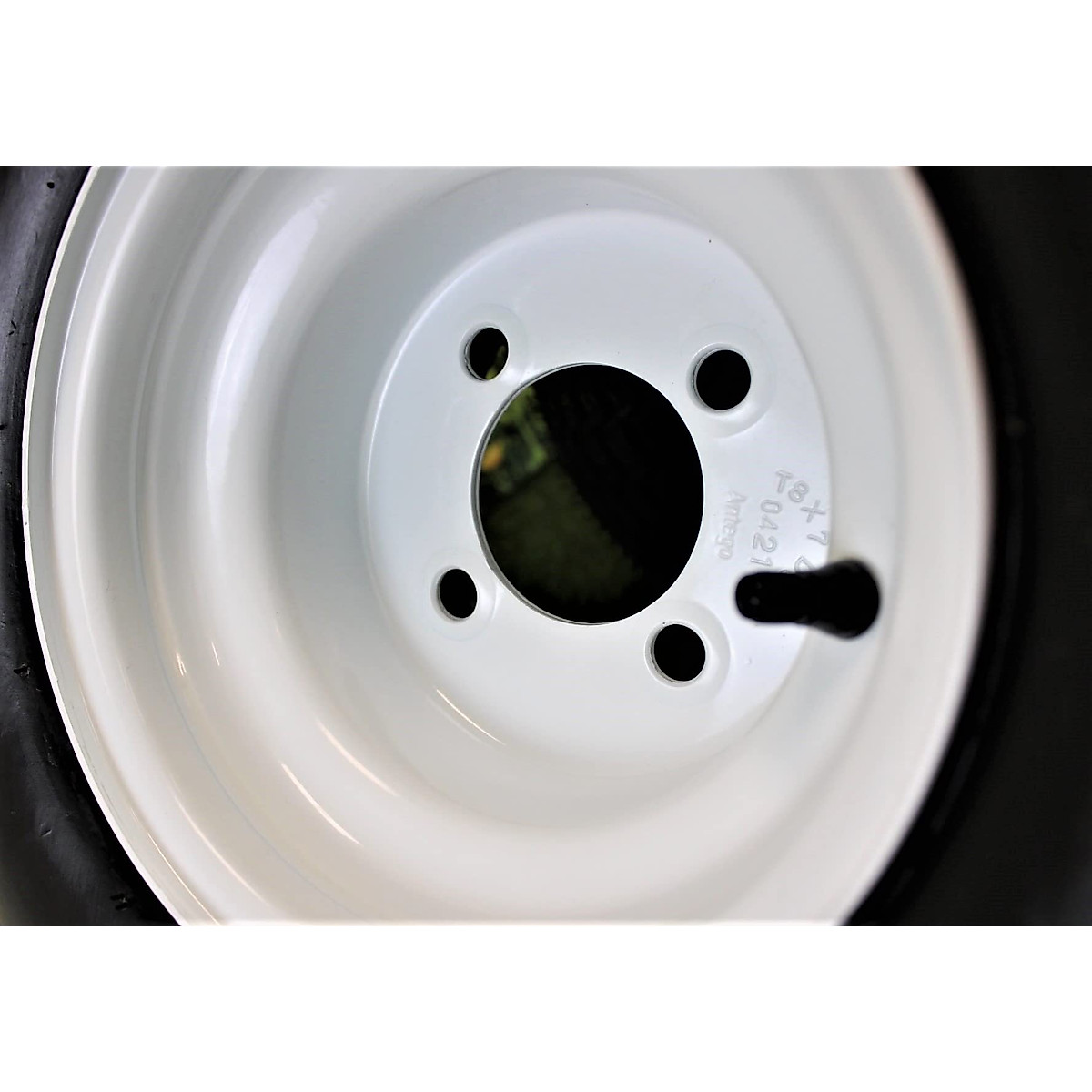 Antego Tire & Wheel - Set of Two 18x9.50-8 4 Ply Tire & Wheel Assemblies | White 8x7 Wheel | Direct Replacement for Toro/Exmark 110-6883, 120-2249 | Suitable for Golf Carts & Some Craftsman Mowers