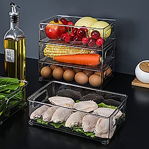 Beilay Kitchen Refrigerator Cabinet or Pantry Storage Organizer Bin with Handles for Breast Milk, Pouches, Jars, Bottles, Formula, Juice Boxes A3