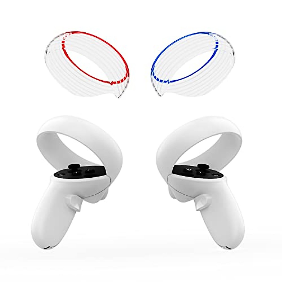AMVR Halo Controller Protector Accessories for Meta/Oculus Quest 2, Transparent Silicone VR Controller Protector Ring, No Impact on Tracking,Easy to Attach, Soft and Protective Halo Anti-Bumping Cover