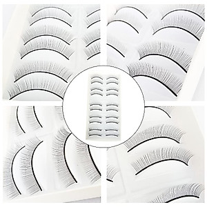 10 Pairs Practice Fake Lashes Waterproof False Eyelashes False Eyelashes Strips Ladies and Girls Black