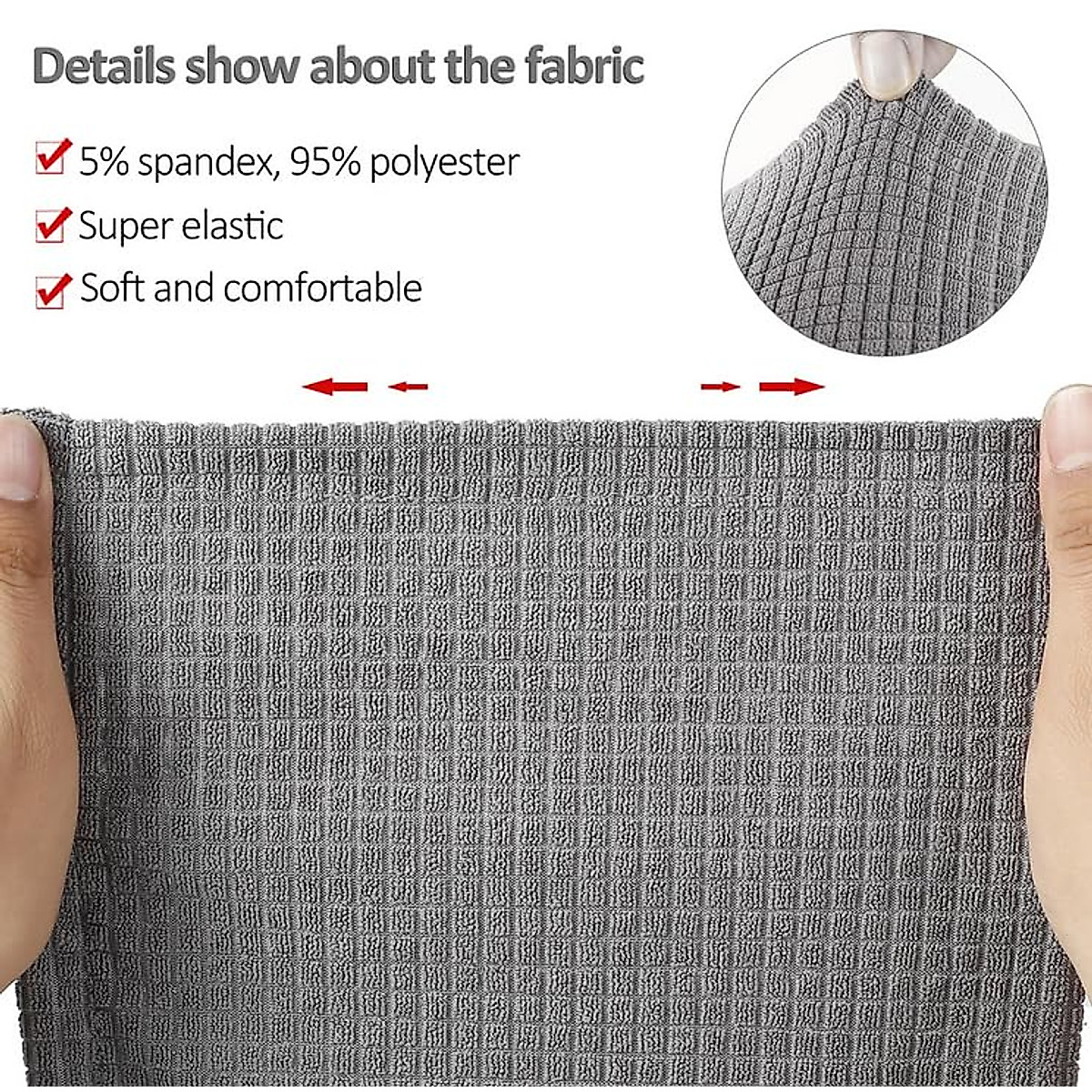 Yogsey 2 Pcs Stretch Couch Arm Covers Anti- Slip Armchair Cover Stretch Armrest Cover for Chairs Recliner Sofa Stretch Armrest Covers Furniture Protector Washable Armchair Slipcovers