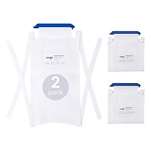 NEWGO Refillable Ice Bags with Clamp Closure [Pack of 2] Large 7 X 4.6, Reusable Easy Filling Hospital Ice Pack with Soft Outer Covering and Leak Resistant Inner Layer