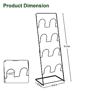 ETELI Shoe Slipper Rack Organizer 4 Tier Foldable Slipper Shelf Organizer Sandals Shoe Stand Metal Shoe Rack for Entryway Bathroom Bedroom