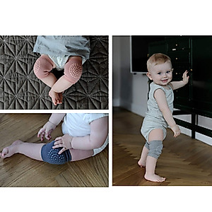 NEPAK 8 Pairs Baby Crawling Anti-Slip Knee Baby Knee Pads For Crawling and safety Walking Anti Slip,Unisex Baby Toddlers Kneepads, 2light Pink+ 2dark Grey+ 2green+ 1black+ 1gray