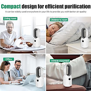 Microionxyz F8-AR Anion fans，air purifier machine ，No Consumables，Remove smoke，pollen，odor，suitable for Living room, office,automotive，travel，petting room, (F8-purifier)