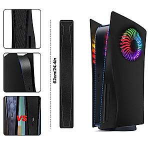 PS5 Plates with Cooling Vent, Hard PS5 Face Plates with PS5 Middle Skin, ABS Shockproof PS5 Replacement Shell Anti-Scratch PS5 Cover PS5 Plates for PS5 Console Disc Edition - Matte Black