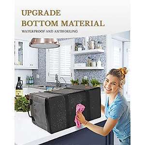 WONDAY Large Stand Up Utility Tote Bag, Reusable Grocery Bags Foldable with Waterproof Bottom, Extra Large Tote Bag with Handles and Pockets for Grocery Stores, Picnics, Beaches, Camping