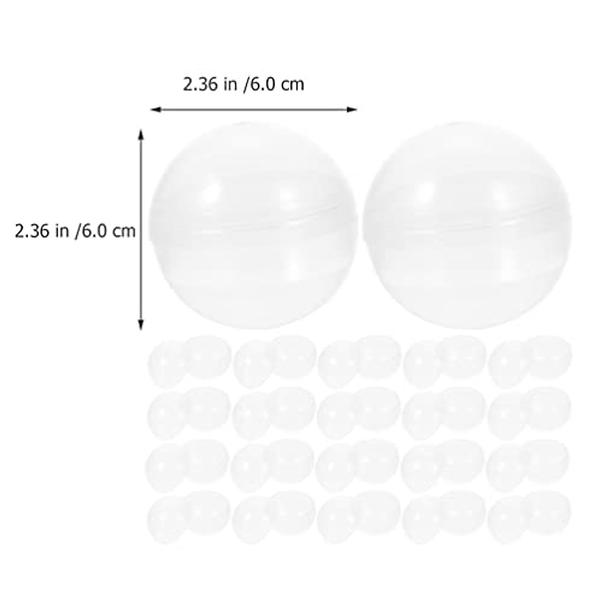 Uonlytech Vending Machine Empty Round Clear Capsules 50pcs 60mm Capsule for Gumball Machines Small Containers for Kids Party Favor Prize