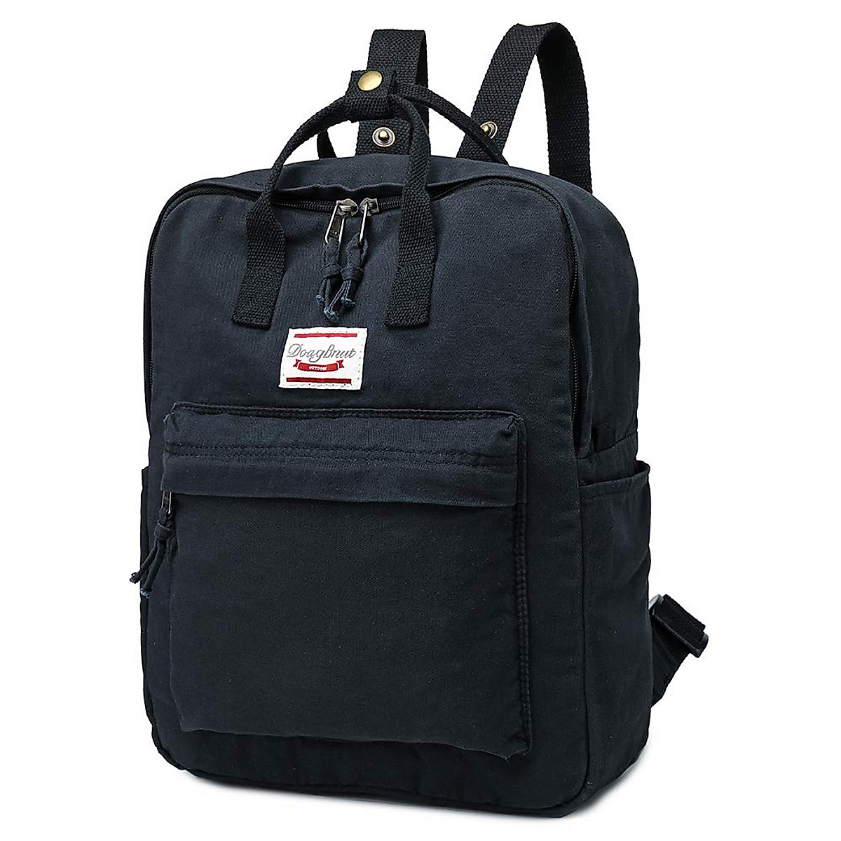 LuckyZ Cloth Backpacks Womens Casual Style Lightweight Canvas Backpack Book Bag Travel Daypack Small Handbag Purse, Black