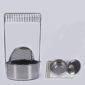 Adtop Portable Brush Washer Stainless Steel Paint Brush Basin with Brush Organizer for Art Brushes Cleaning and Drying
