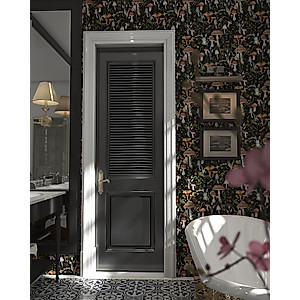 MILEPER Mushroom Wallpaper Peel and Stick Wallpaper Boho Black Wallpaper 17.7" x 78.8" Self Adhesive Removable Wallpaper Leaf Forest Wallpaper Mushroom Contact Paper for Countertops Decor