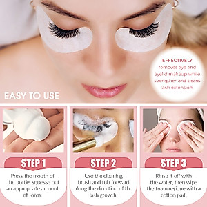 Vitalash Cosmetics Lash Extension Cleanser - Lash Shampoo for Lash Extensions - Lash Foam Cleanser for Extensions - Safe & Irritation Free - 50ML/1.69FL.oz + Brush