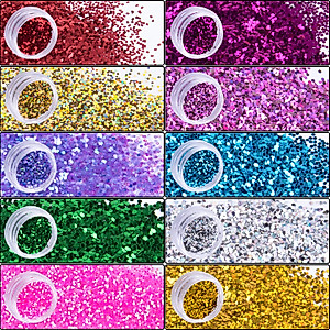 SIQUK 10 Sets Face Jewels Body Gems Stickers Mermaid Face Body Jewels Crystal Stickers with 10 Boxes Chunky Face Glitter for Festival Rave Party