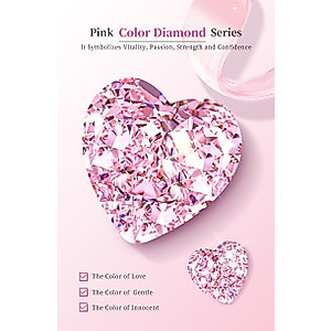 AINUOSHI Heart Necklace Sterling Silver Necklaces for Women Pink Cubic Zirconia Diamond Pendant Anniversary Birthday Christmas Gifts for Her Hypoallergenic