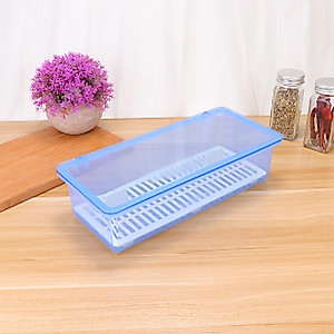 Hemoton Kitchen Utensil Holder Transparent Chopsticks Drain Rack Cutlery Box Spoon Fork Knife Drainer Basket Tableware Silverware Flatware Storage Caddy Organizer Container