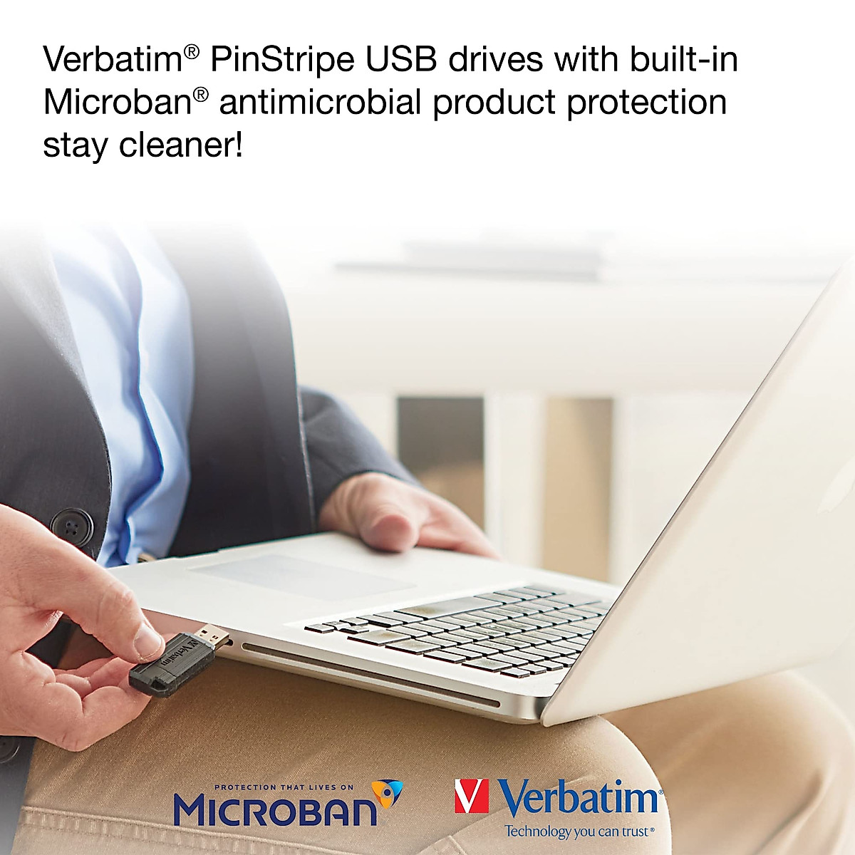Verbatim 8GB Pinstripe USB Flash Drive - Black