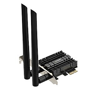 EDUP PCI-E WiFi 6 Network Card AX1800Mbps Bluetooth 5.2 Heat Sink 802.11AX 2.4Ghz/5.8Ghz Wireless PCIe Network Wi-Fi 6 Card PCI Express WiFi Adapters 6dBi Dual Band Antenna for Windows 11/10 64-bit