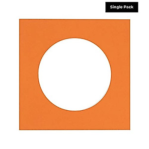CountryArtHouse Orange Acid Free 32x32 Circle Picture Frame Mat with White Core Bevel Cut for 28x28 Pictures - Fits 32x32 Frame - Pack of 1 Matboard Show Kit with Acid Free Backing & Clear Bag