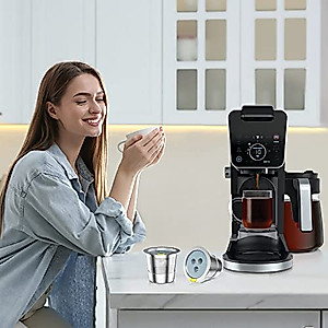 Stainless Steel Reusable K Cups Compatible with Ninja Dual Brew Coffee Maker, K Cup Reusable Coffee Pods,Permanent Reusable Coffee Filters for Ninja CFP201 CFP 300 CFP301 CFP305 CFP307 CFP400 (1Pack)