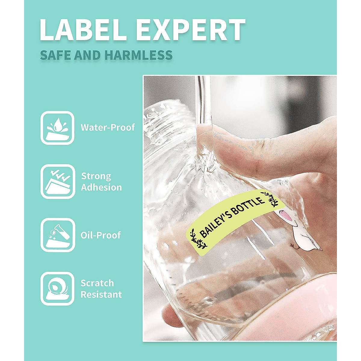 Phomemo Mini Label Maker Machine with Tape, Q31 Bluetooth Label Maker, Ink-Less Wireless Portabel Small Label Printer Machine for iOS/Android, Thermal Sticker Labeler Printer Handheld for Home,Office