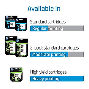 HP 901 | 2 Ink Cartridges | Black | Works with HP OfficeJet 4500, J4500 series, J4680 | CZ075FN