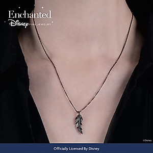 Jewelili Enchanted Disney Fine Jewelry Black Rhodium Over Sterling Silver 1/10 Cttw Diamond Maleficent Villain Pendant