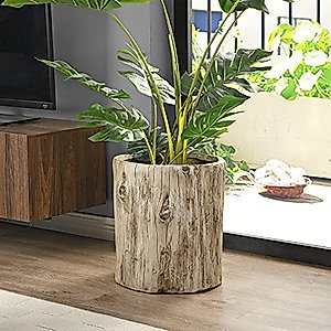 FirsTime & Co. Natural Carrigan Log Outdoor Planter for Patios and Balconies, Faux Wood, Farmhouse, Indoor or Outdoor Use, 15 x 14 x 16.5 inches
