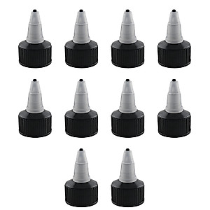 JCBIZ 10pcs Squeeze Bottle Cap 24 Tooth Black and Natural Twist Caps Replacement Caps for Squeeze Bottles Plastic Bottle Cap Twist Off Cap for PE/PET Bottle