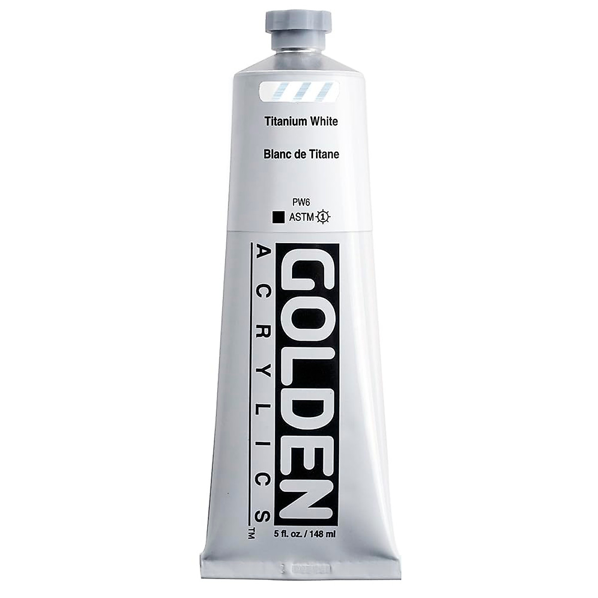 Heavy Body Acrylic Paint by Golden in 5 Ounce Tube Titanium White