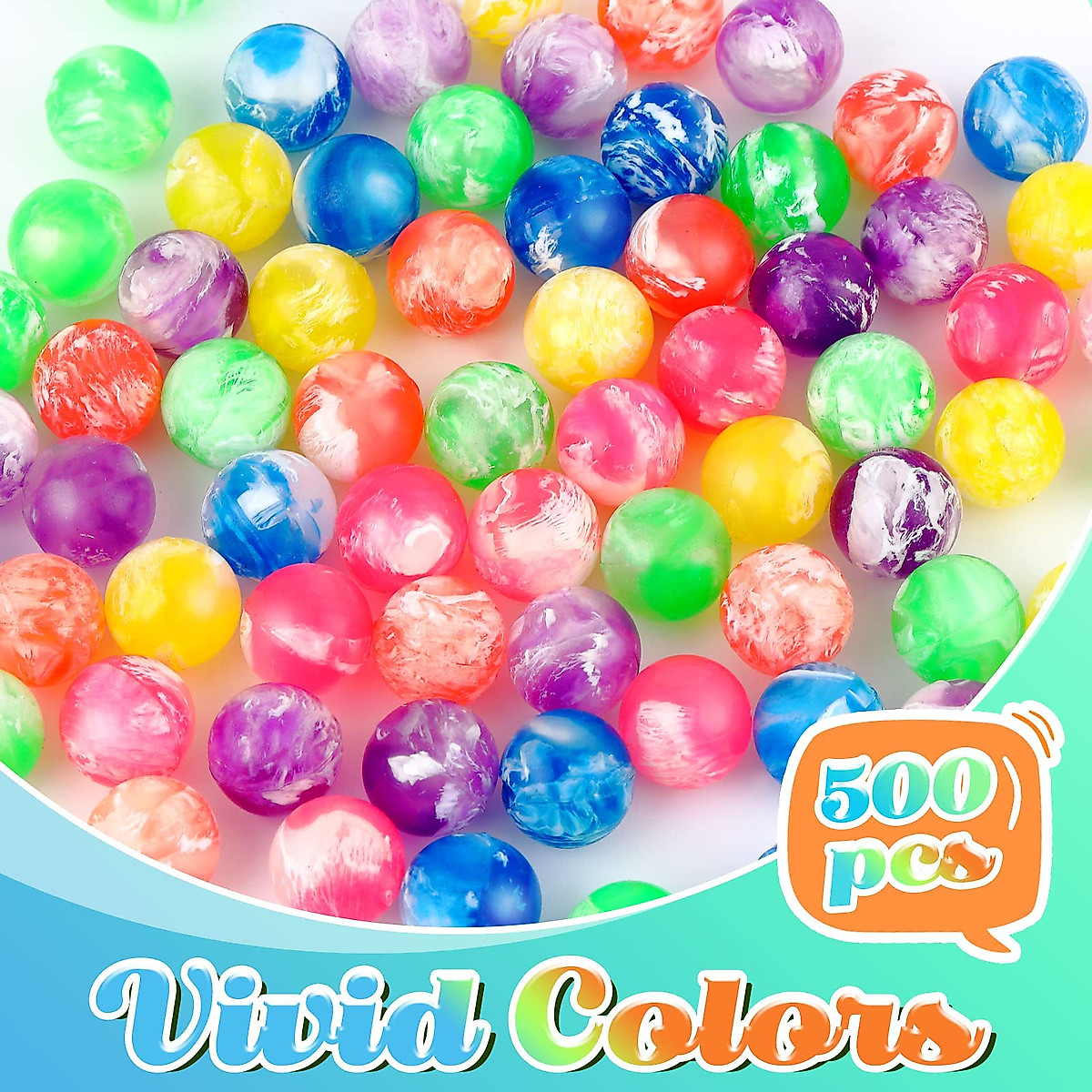 Sumind 500 Pc Small Bouncy Balls in Bulk 0.78 inch Rubber High Bouncing Balls Mini Bouncy Balls for Birthday Party Favors Gift Game Prizes Vending Machines Fillers Outdoor Activities