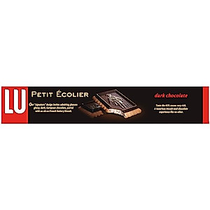 Lu Petit Ecolier European Dark Chocolate Biscuit Cookies, 45% Cocoa, 5.3 oz