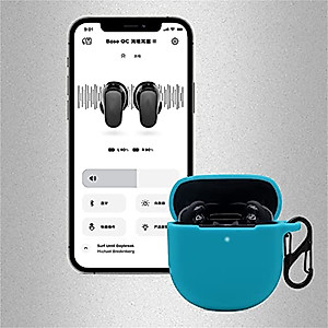 for Bose QuietComfort Earbuds II Silicone Case Anti-Fall Anti-Scratch Shockproof Protective Cover with Keychain (Yellow)