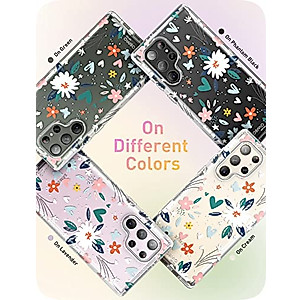 i-Blason Cosmo Series for Samsung Galaxy S23 Ultra Case 6.8" (2023 Release), [Fingerprint ID Compatible] Slim Full-Body Stylish Protective Case with Built-in Screen Protector (Flower Paint)
