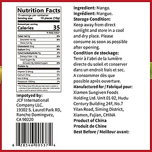 ONETANG Freeze-Dried Fruit Mango Chips, 10 Pack Single-Serve Pack, Non GMO, Kosher, No Add Sugar, Gluten free, Vegan, Holiday Gifts, Healthy Snack 0.35 Ounce