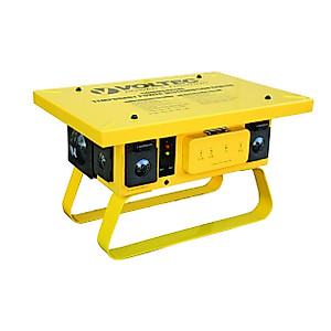 Voltec 09-00376 T-Slot Temporary Power Box with 3 GFCI, 50 Amp, Yellow